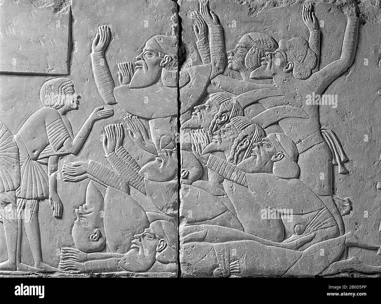 Horemheb, interpreter, envoys, horse, block with foreigners and horses ...