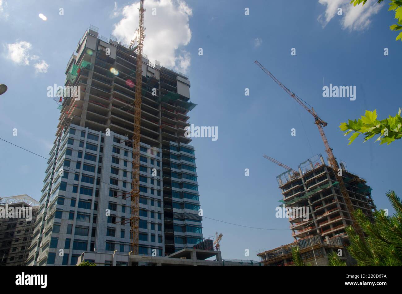 Construction of the Big Building Stock Photo - Alamy