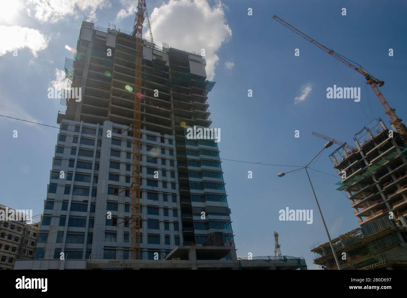 Construction of the Big Building Stock Photo - Alamy