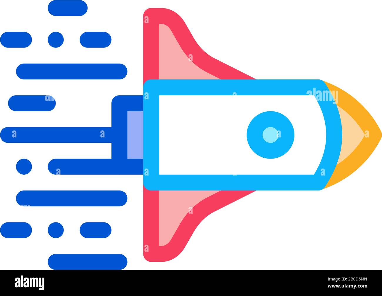 Rocket Fast Fly Icon Vector Outline Illustration Stock Vector Image ...