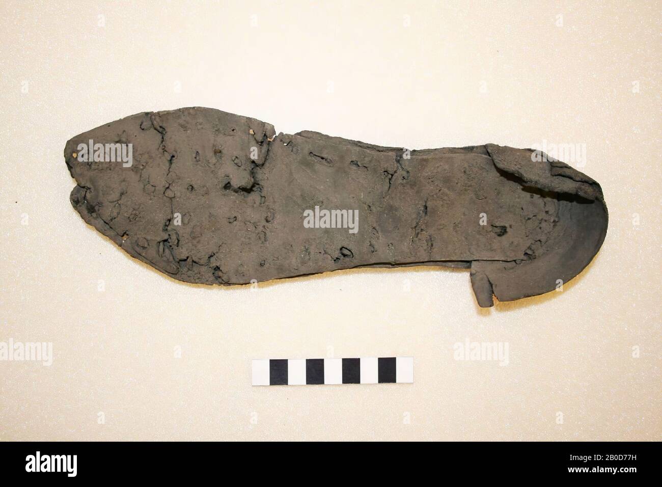 Sole of a left sandal (Roman soldier's shoe) of leather with upright ...