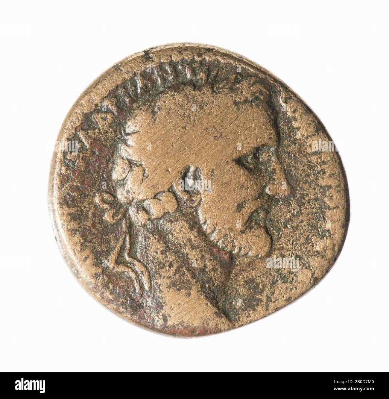Obverse: Antoninus Pius, right, honored. Worn, remains of Greek ...