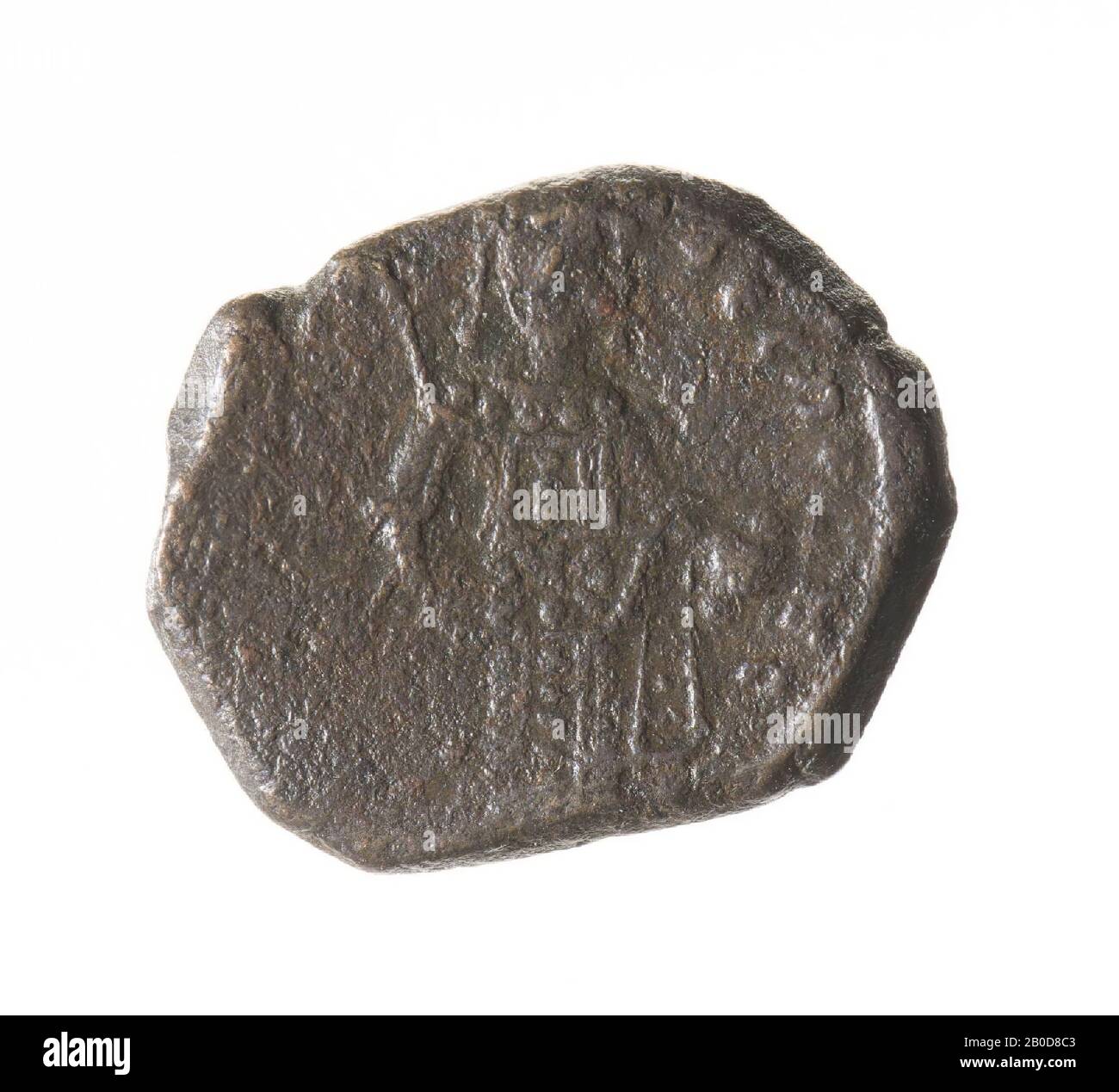 Front: Maria, standing, right, dressed, hands in front of her. Remains ...