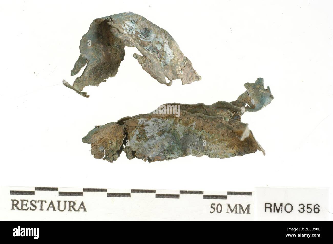 fragments of a double strip, fragments of a double strip, copper alloy ...