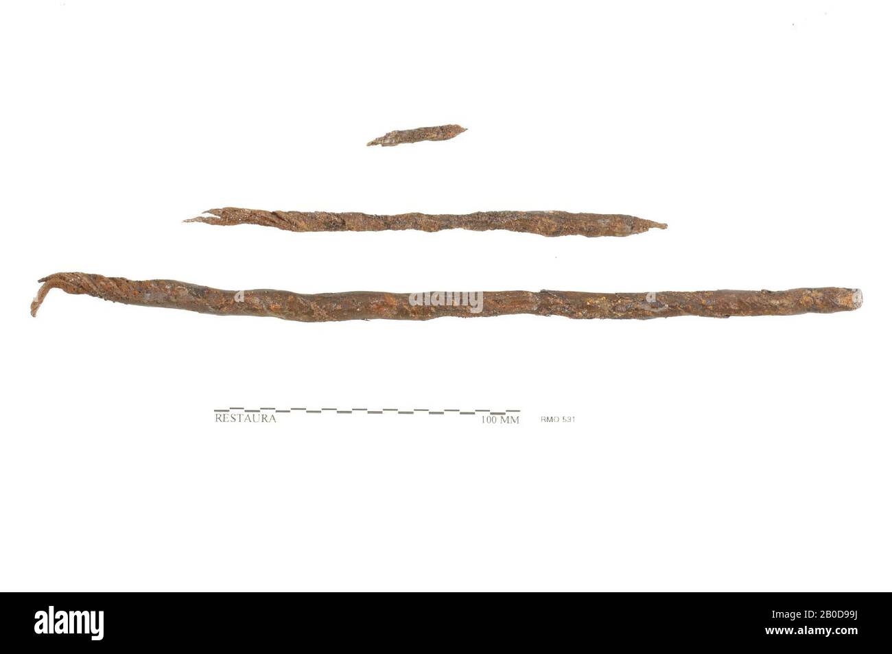 2 parts of a rod, twisted, 2 parts of a rod, knotted, iron, 27.0 x 1.0 ...