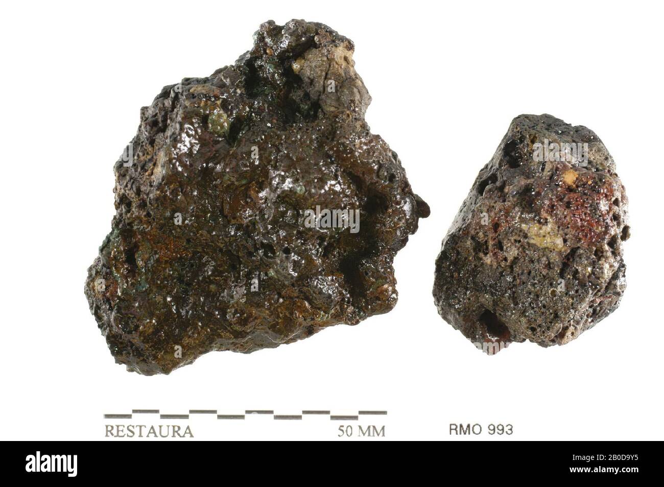 2 lumps of slag (with copper oxide), 2 lumps of slag (with copper oxide ...