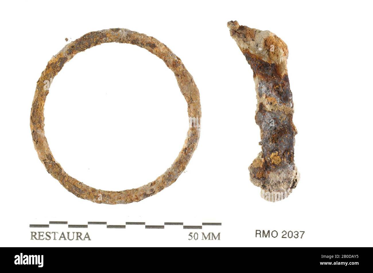 The Netherlands Middle Ages, ring, strip fragment, iron, 4.5 x 0.4, 4.9 ...