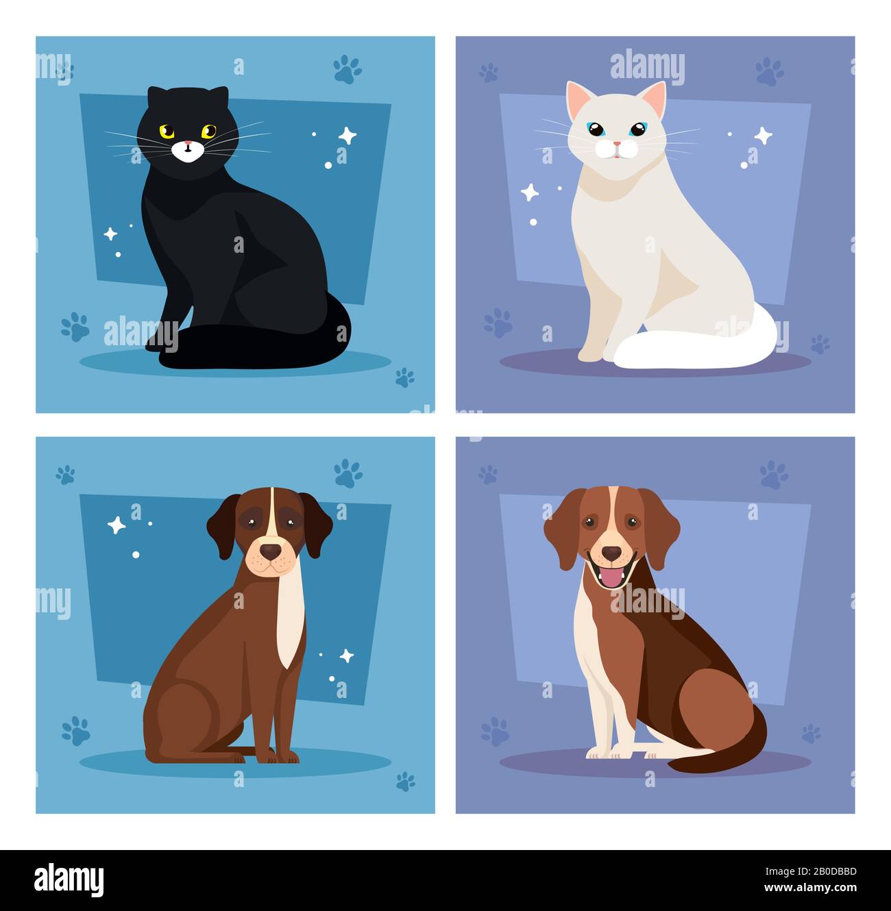 set poster of cute cats and dogs Stock Vector Image & Art - Alamy