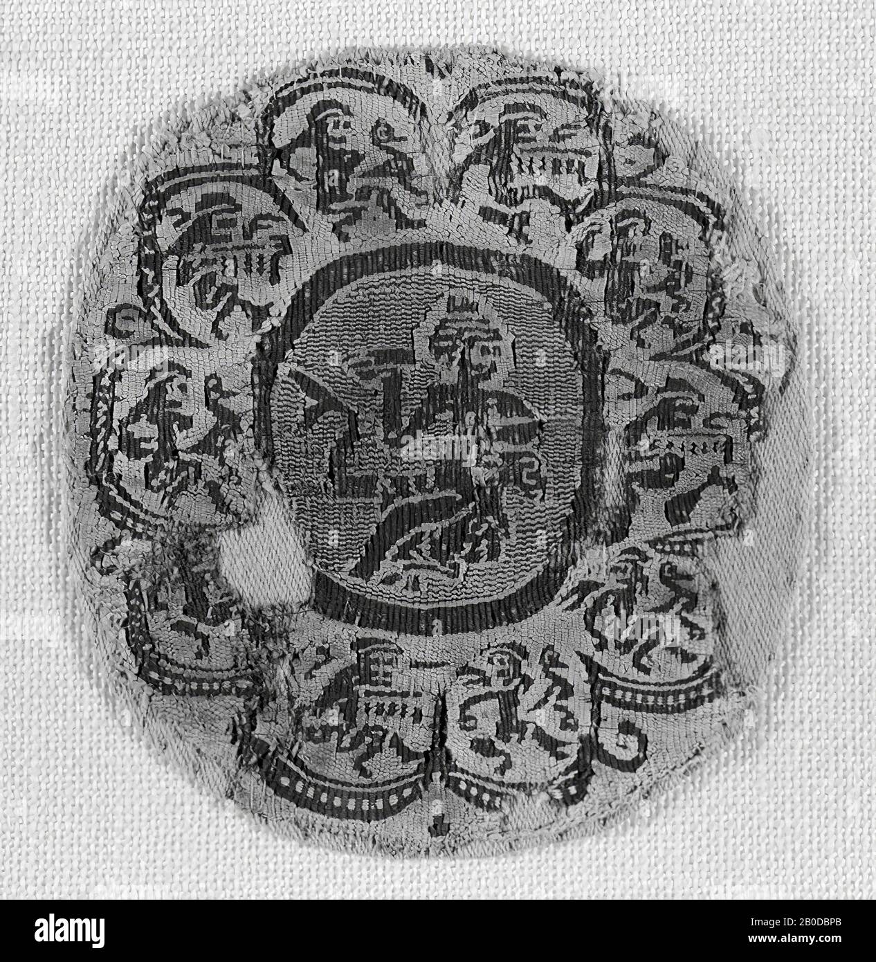 orbis, Nereid, dolphin, medallion, tissue, orbis, linen, wool, 8.5 x 9. ...