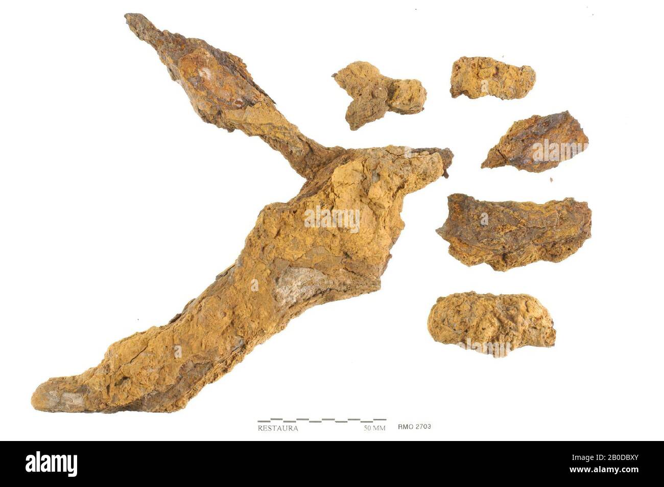 parts of boat hook, parts of boat hook, iron, 15.6 x 18.5 cm, x ...