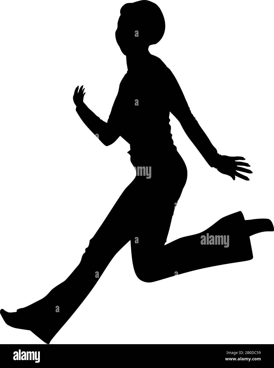 Silhouette of a woman running fast Cut Out Stock Images & Pictures - Alamy