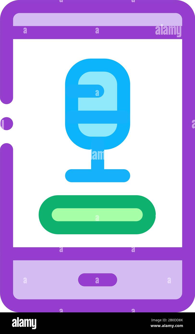 Phone Recording Icon Vector Outline Illustration Stock Vector Image ...