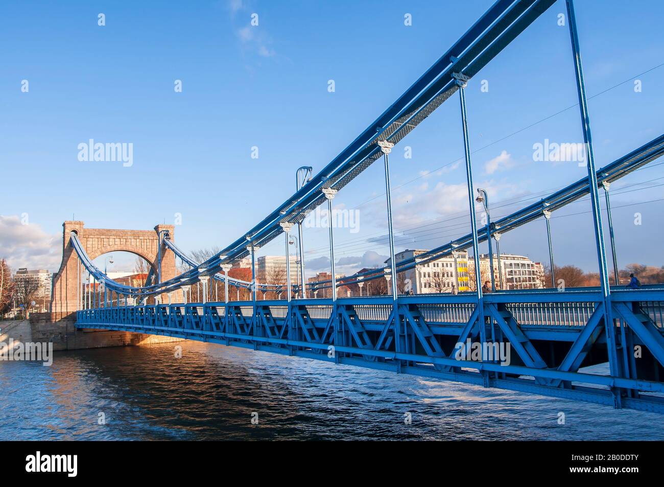 Wroclaw, Poland, February 2020. Grunwaldzki Bridge (most grunwaldzki ...