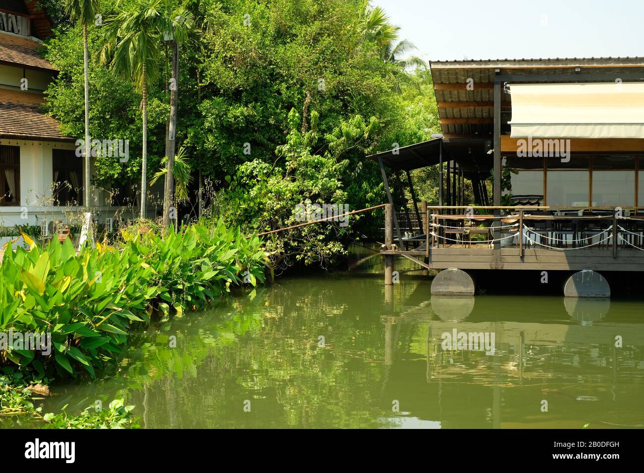 Floating coffee house on water Stock Photo - Alamy