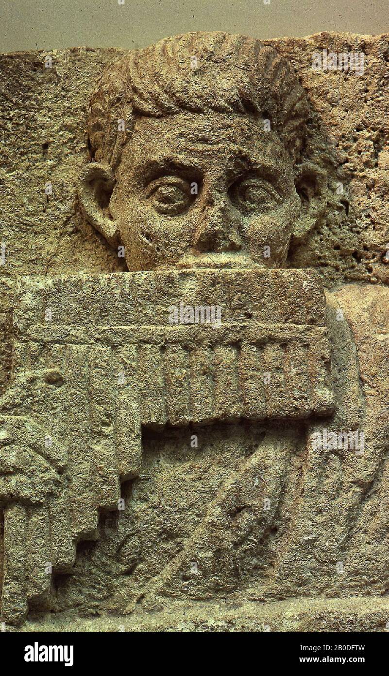 boy, syrinx, relief, limestone, 56 x 52 x 10.8 cm, c. 90 kg, Greco ...