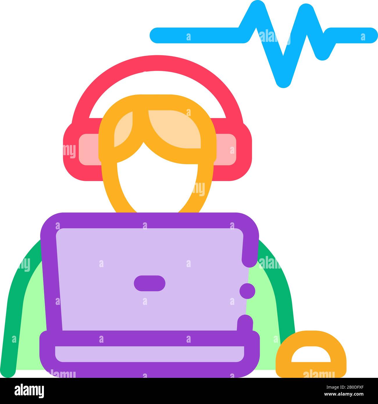 Listening Audio Icon Vector Outline Illustration Stock Vector Image ...