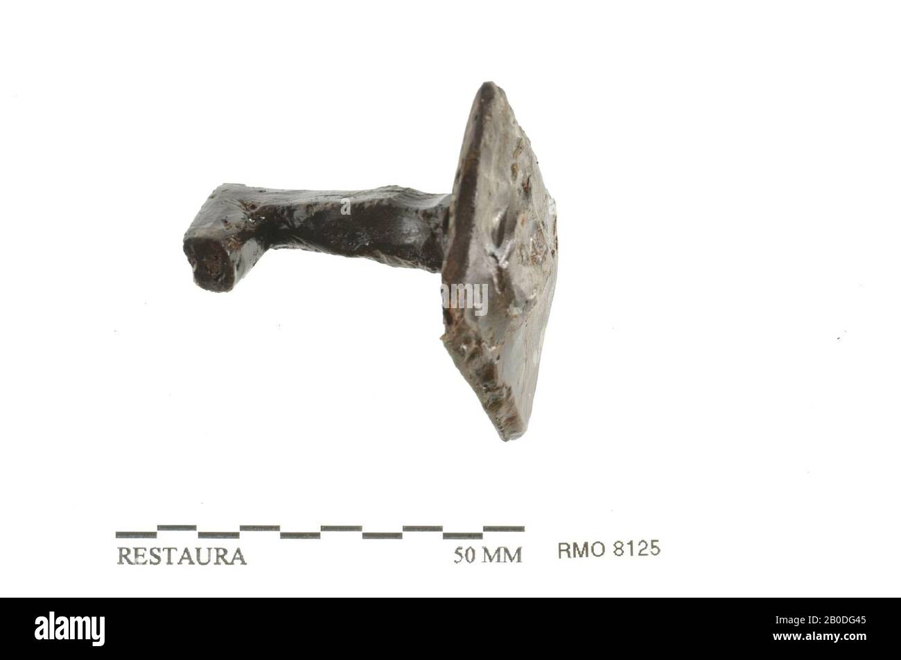 part of rivet, bent, diamond-shaped locking plate Stock Photo - Alamy