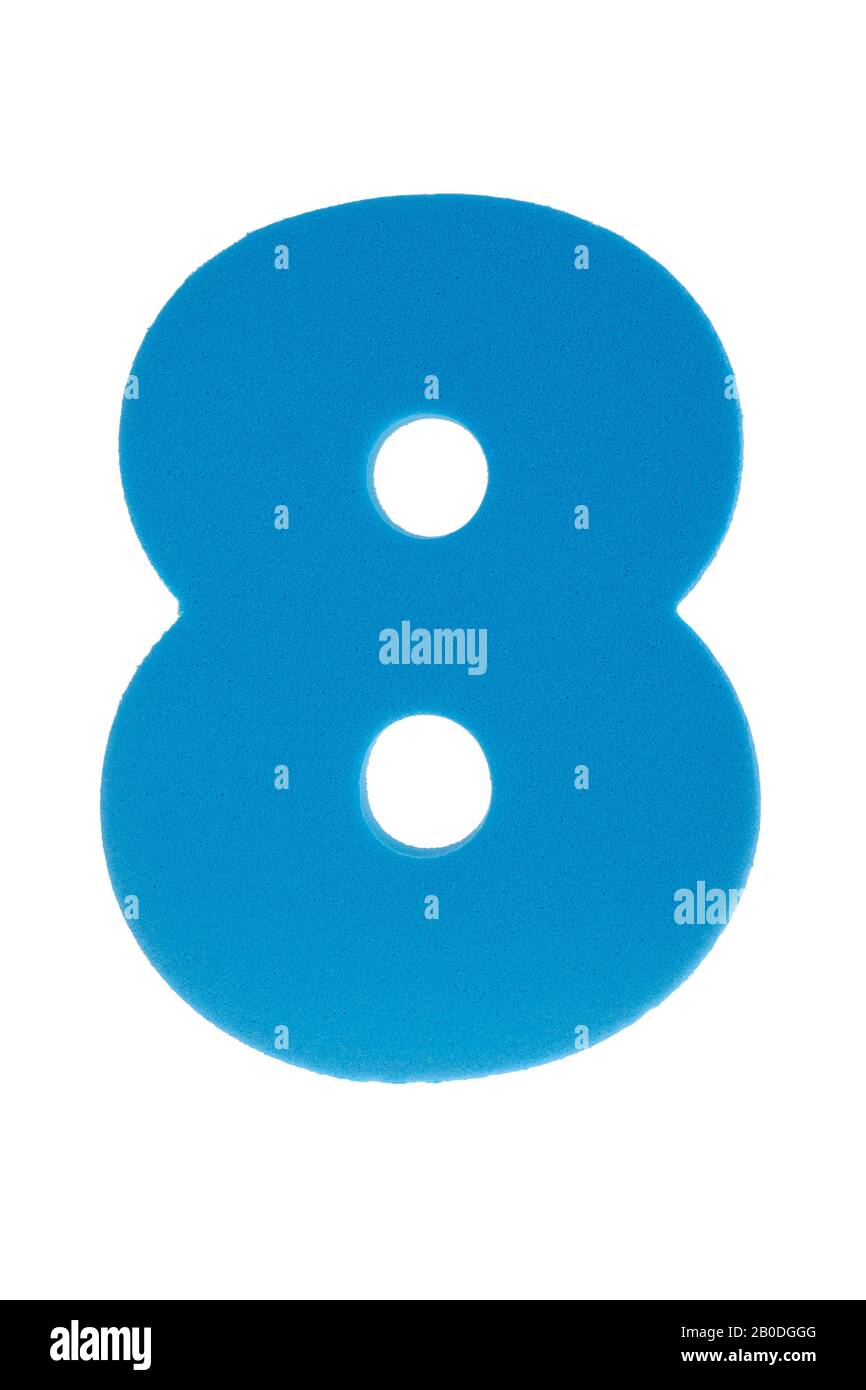 Number eight on white background Stock Photo - Alamy