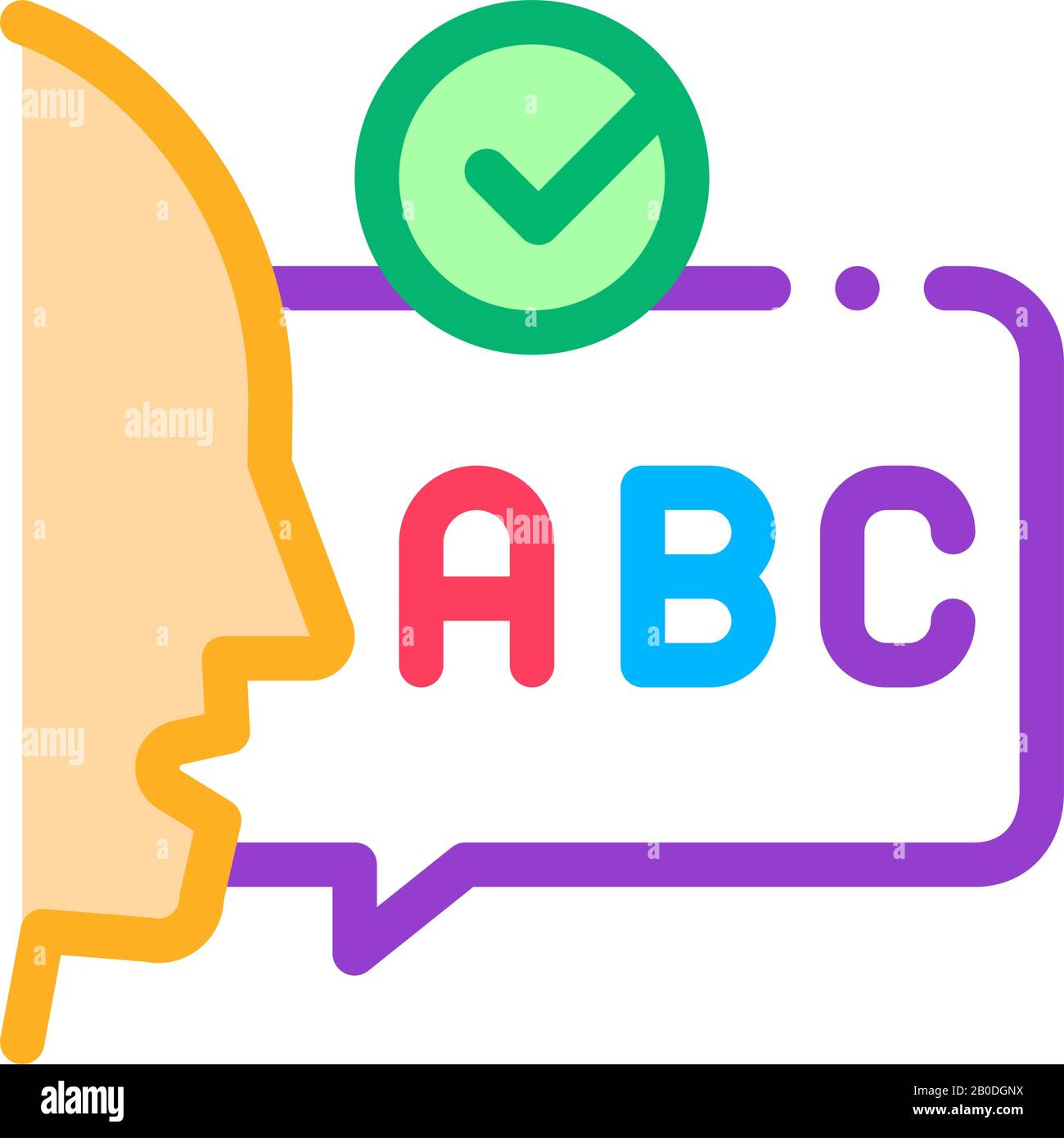 Alphabet Speech Icon Vector Outline Illustration Stock Vector Image ...