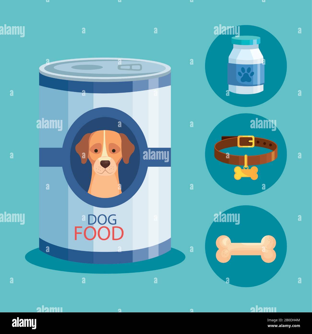 food for dog in can with icons Stock Vector Image & Art - Alamy