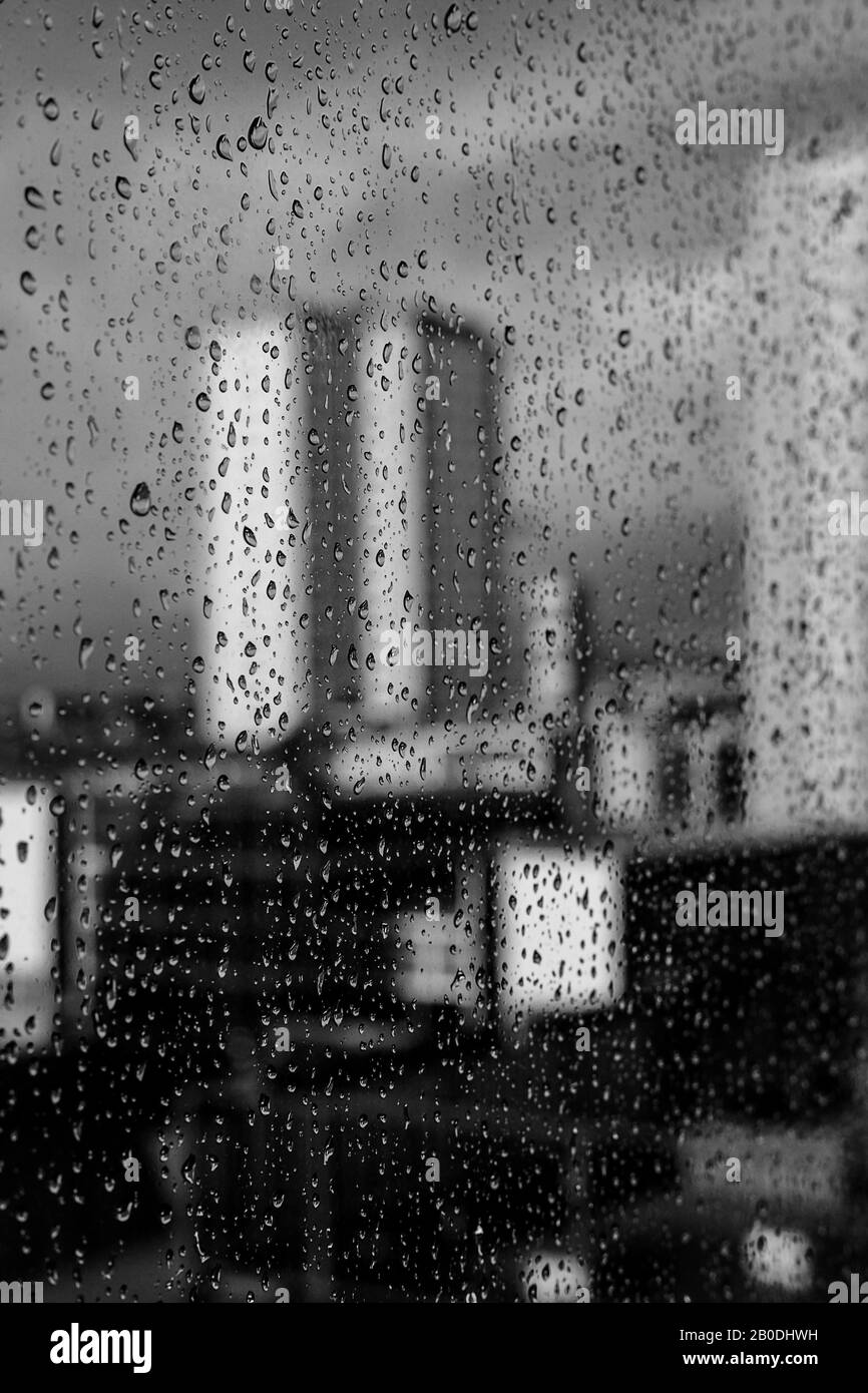 Rain through my window Black and White Stock Photos & Images - Alamy