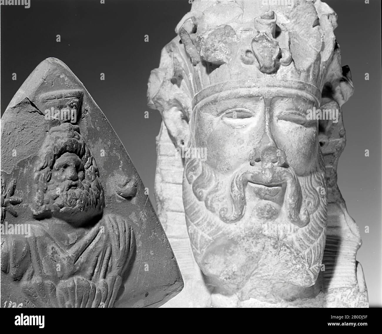 model, head, Sarapis, mustache, beard, crown, uraeus, sculptor model ...