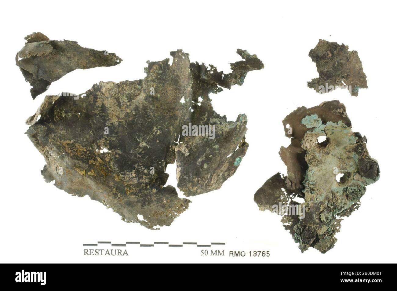 The Netherlands Middle Ages, parts of slab, with rag, deformed, copper ...