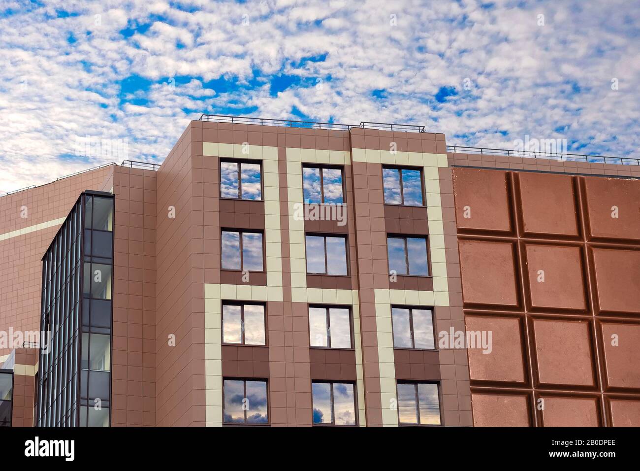 building built of chocolate bars concept facade Stock Photo - Alamy