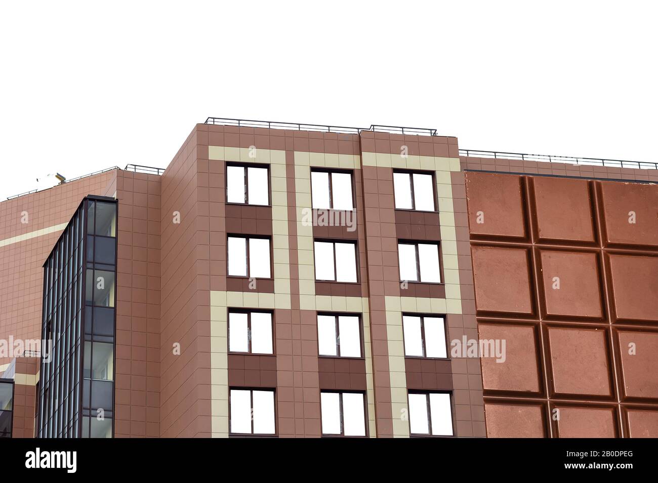 apartment building facade the concept of chocolate isolated Stock Photo ...