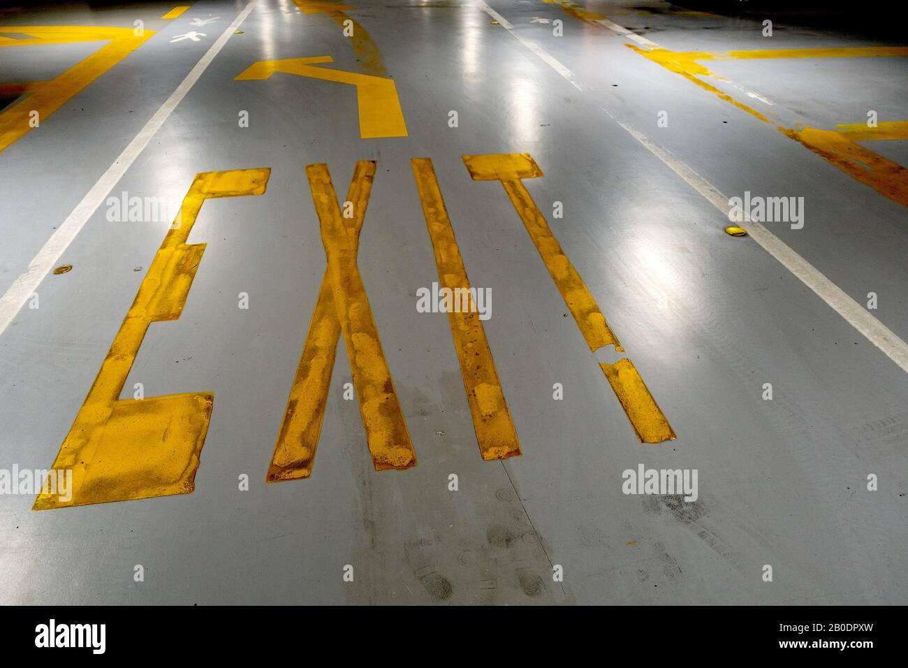 Yellow Highway Exit Sign