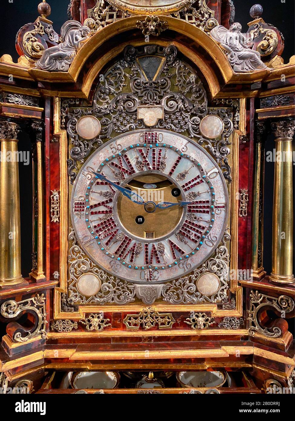 An ornate antique timepiece in the Victoria and Albert Museum in ...