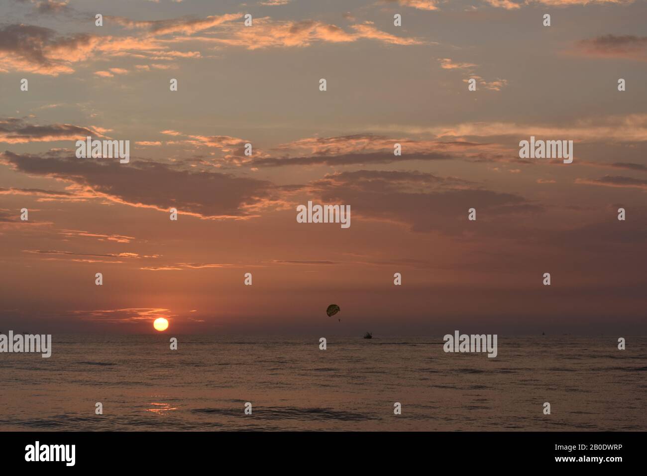 paragliding in a ocean during the sunset in a ocean Stock Photo - Alamy