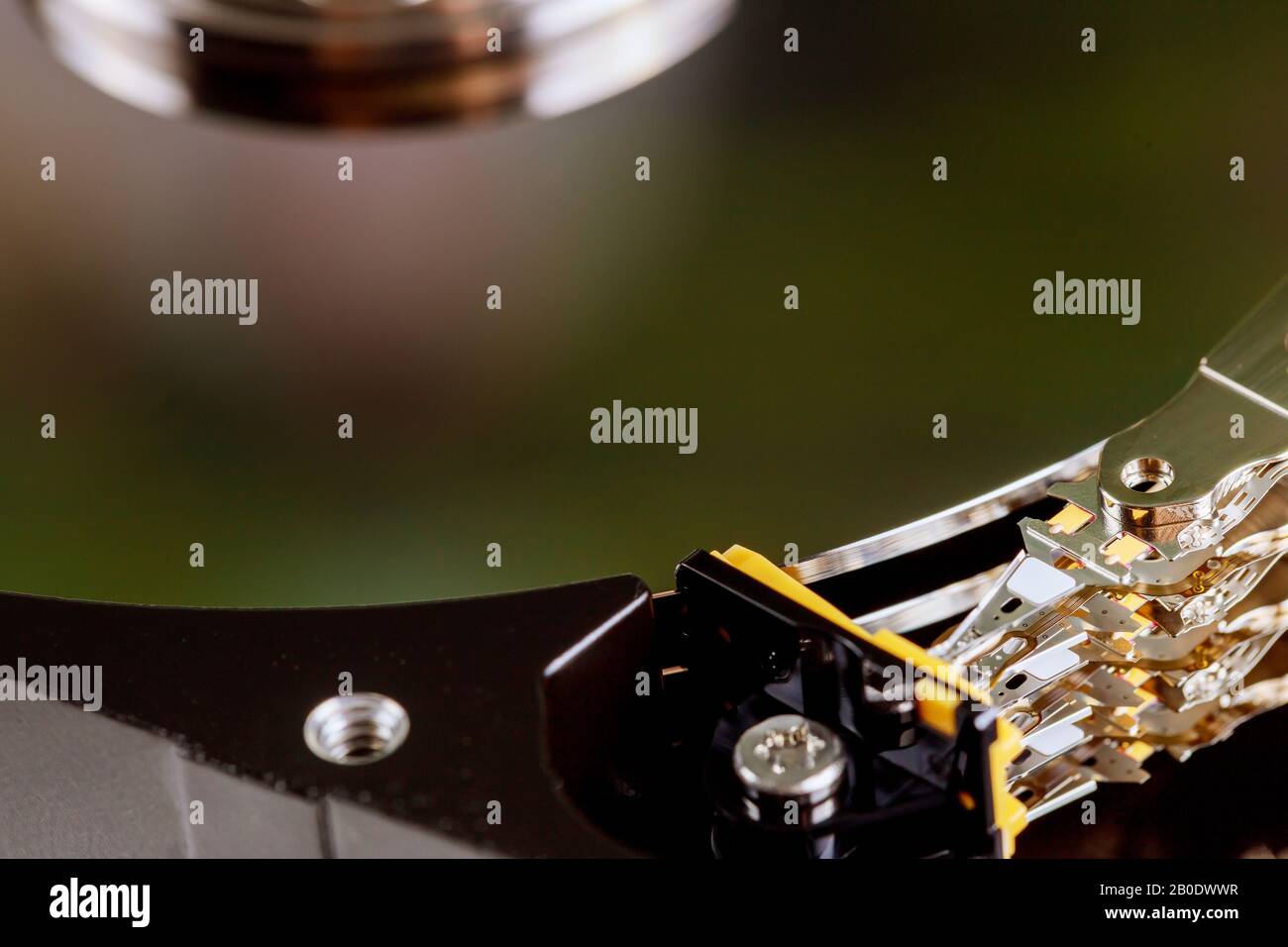 Disassembled hard drive from the computer a broken hard disk drive to ...