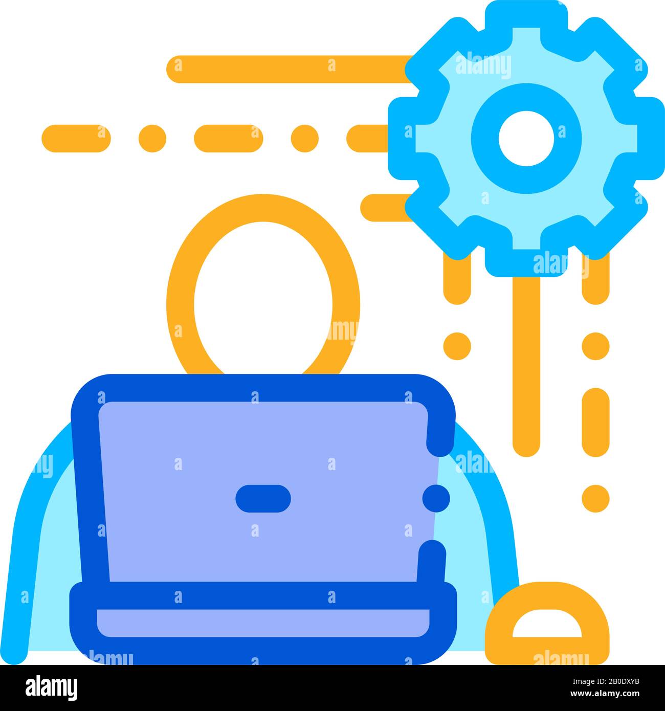 Programmer Work Icon Vector Outline Illustration Stock Vector Image ...