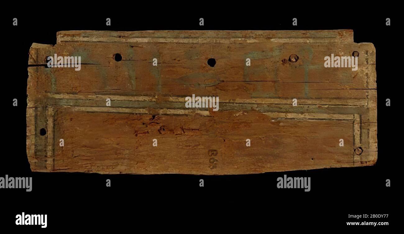 Egypt, mummy box, miscellanea, wood, blue, white, black, 17.5 x 42 x 3. ...