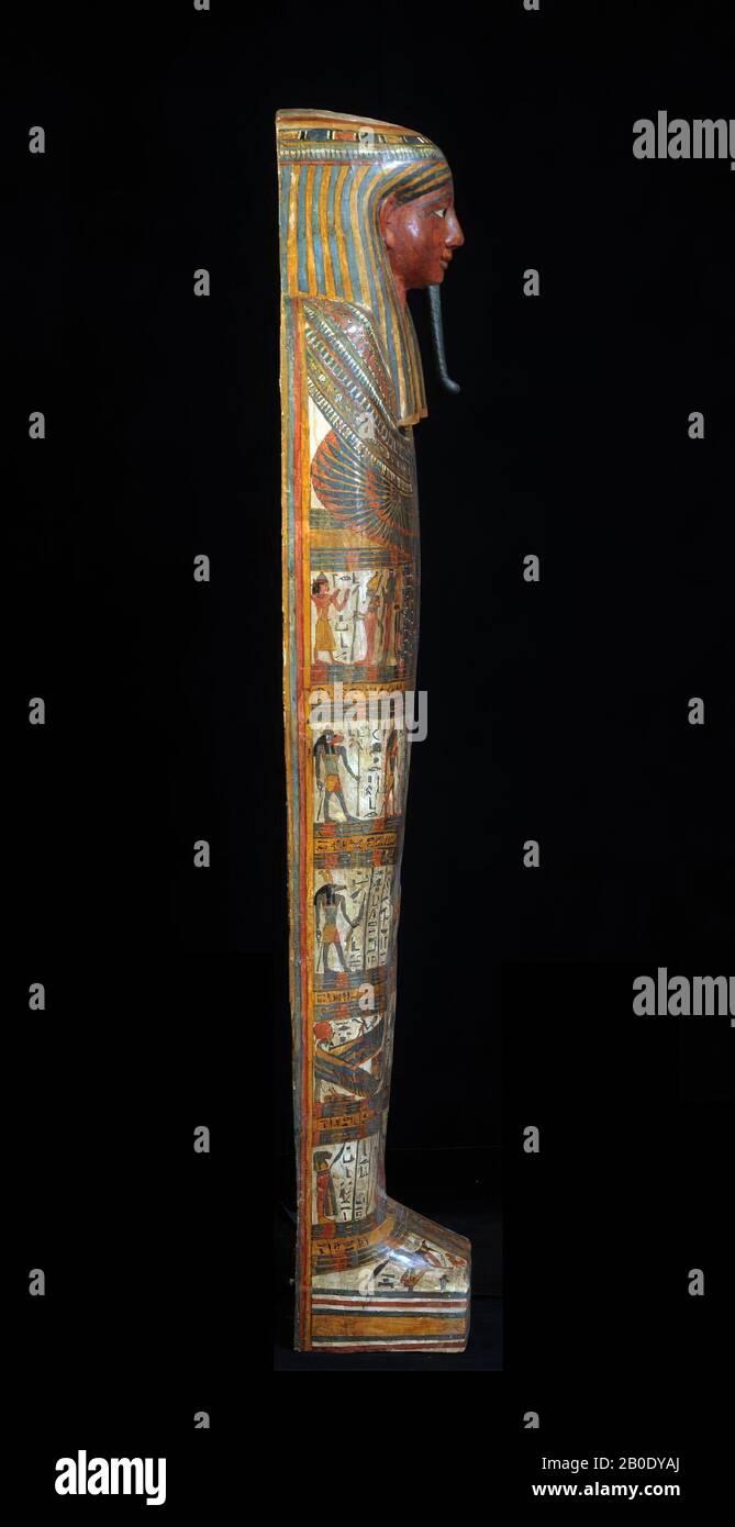 Egypt, mummy box, inner box, wood, polychromy, 22 x 36 x 176 cm, Late ...