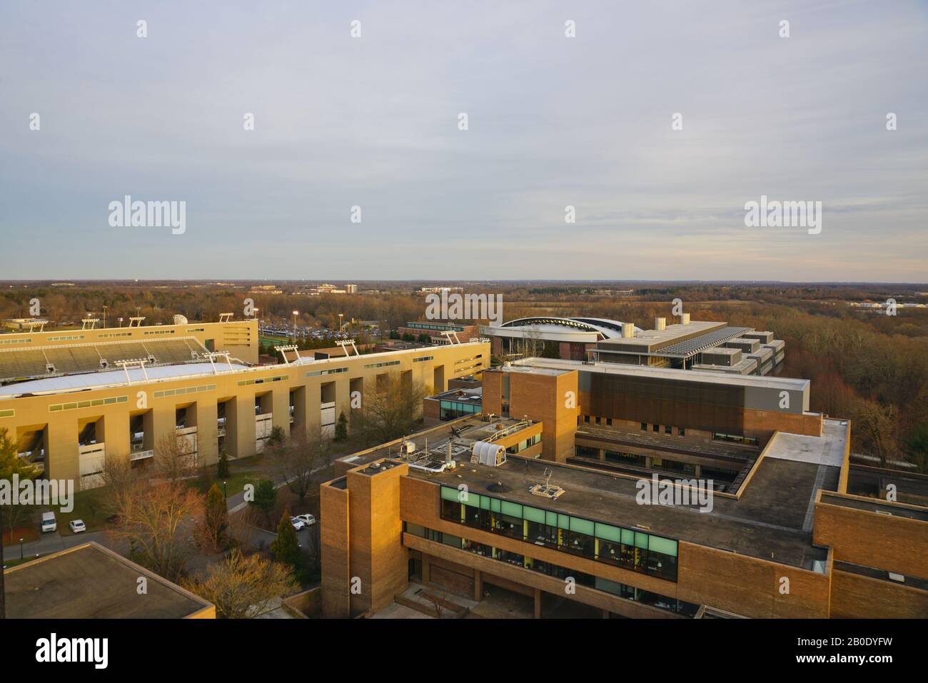 PRINCETON, NJ -15 FEB 2020- Aerial view of the campus of Princeton ...