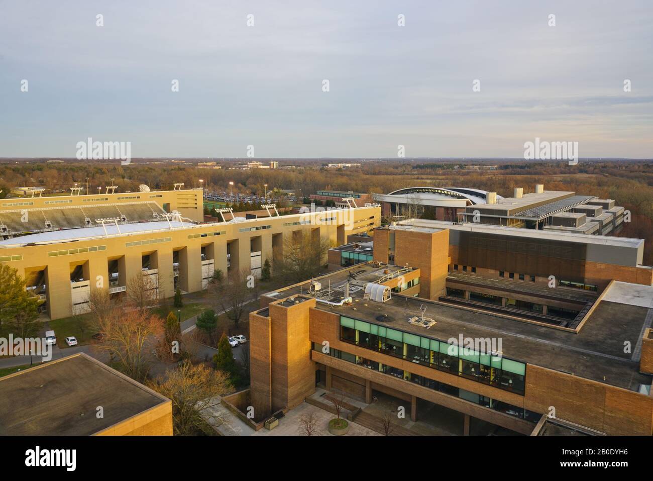 PRINCETON, NJ -15 FEB 2020- Aerial view of the campus of Princeton ...