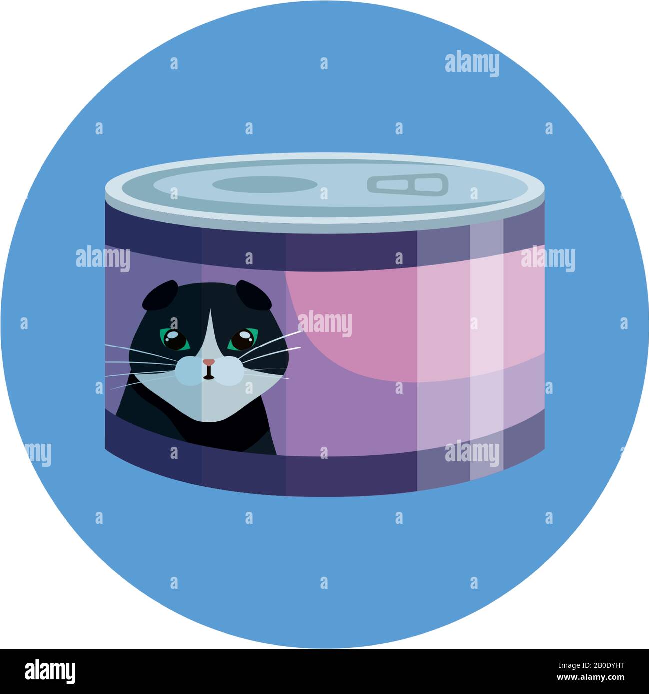 food cat in can with frame circular Stock Vector Image & Art - Alamy