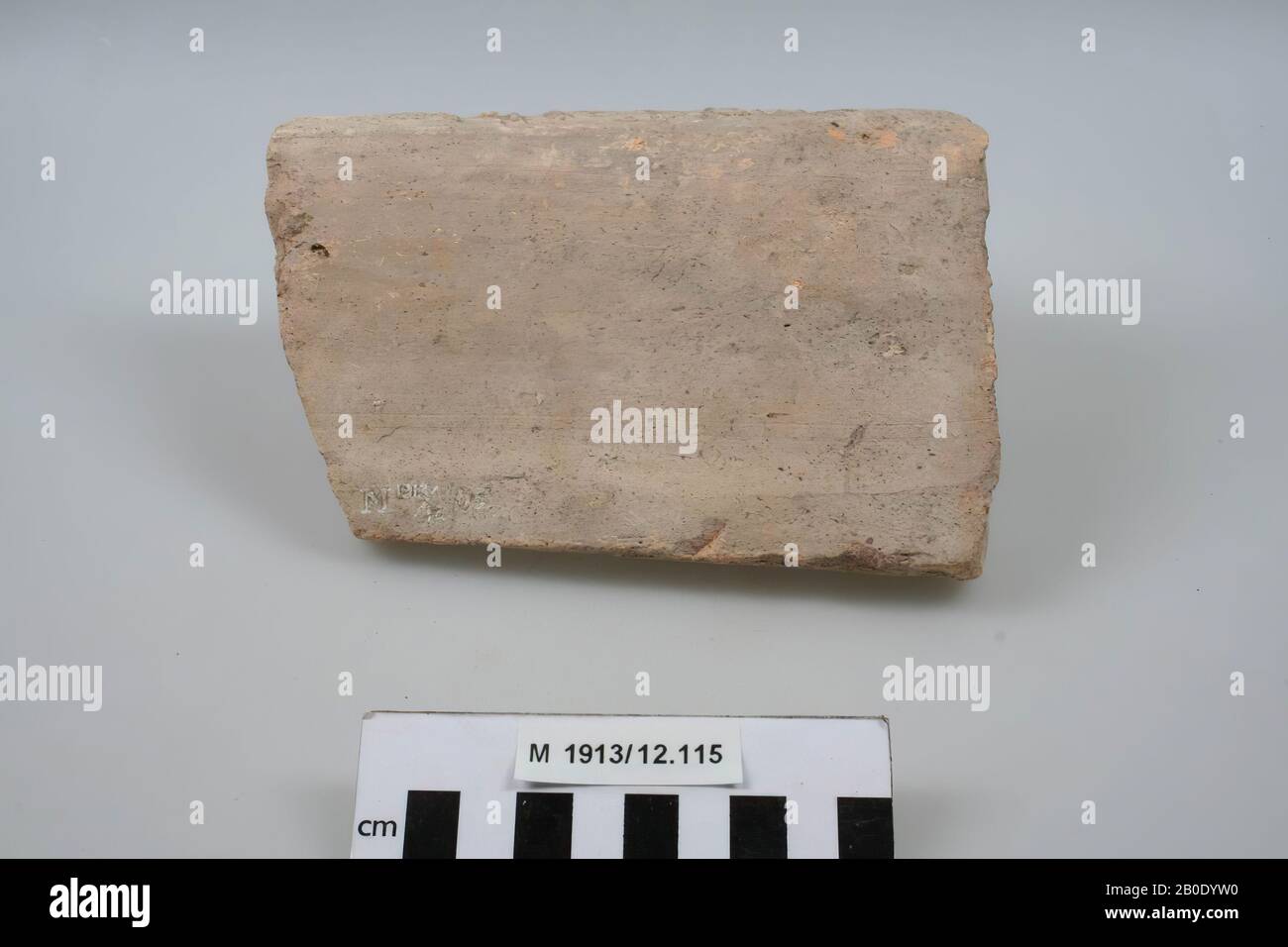 Old Europe, roof tile, imbrex, fragment, earthenware, brick, 4.5 x 14.8 ...