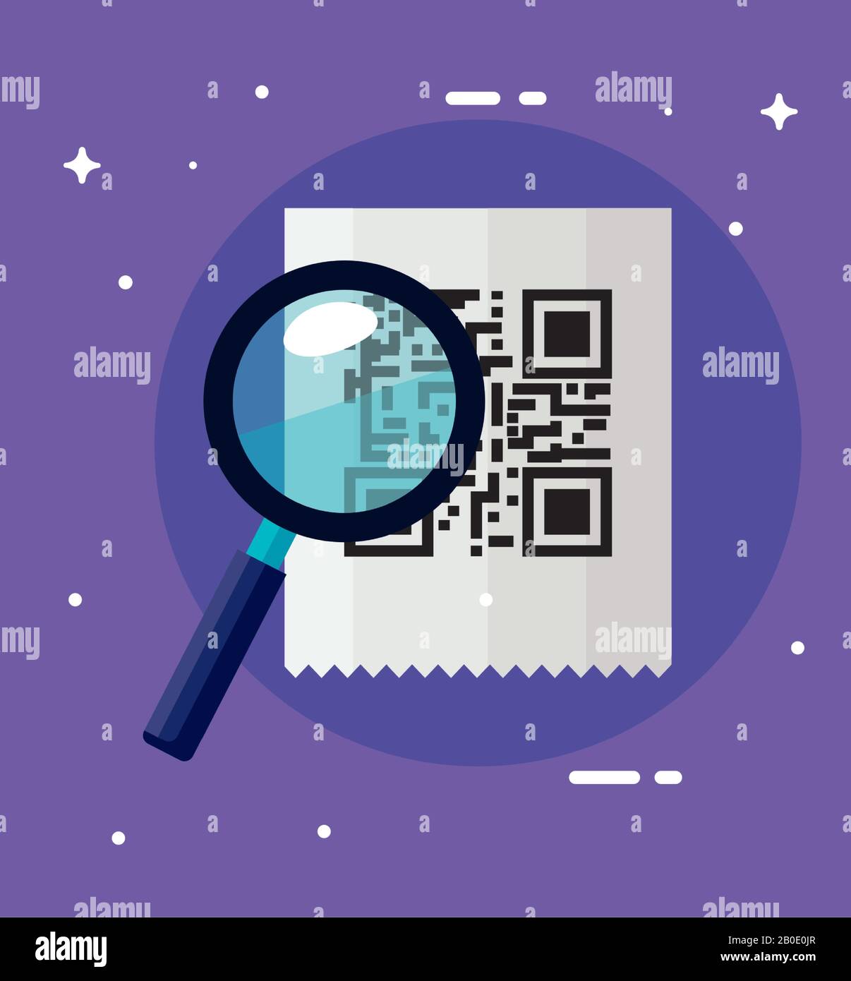 classic qr code with magnifying glass Stock Vector Image & Art - Alamy