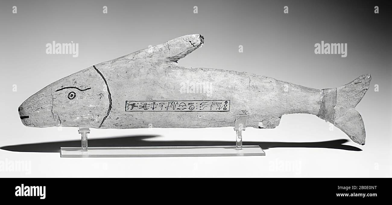 Egypt, mummy holder, mummy, fish, cardboard, mummy, linen, 48.5 x 3.7 x ...