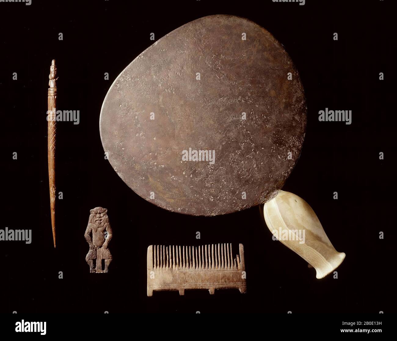 Egypt, mirror, bronze, alabaster, 25 cm, New Empire, 18th dynasty ...