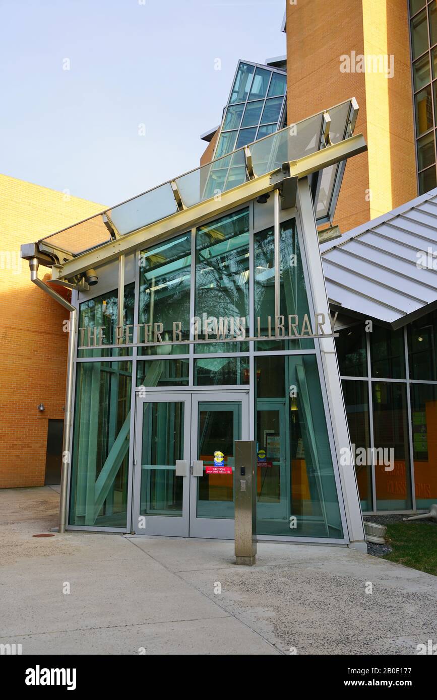PRINCETON, NJ -15 FEB 2020- Exterior view of the Lewis Science Library ...