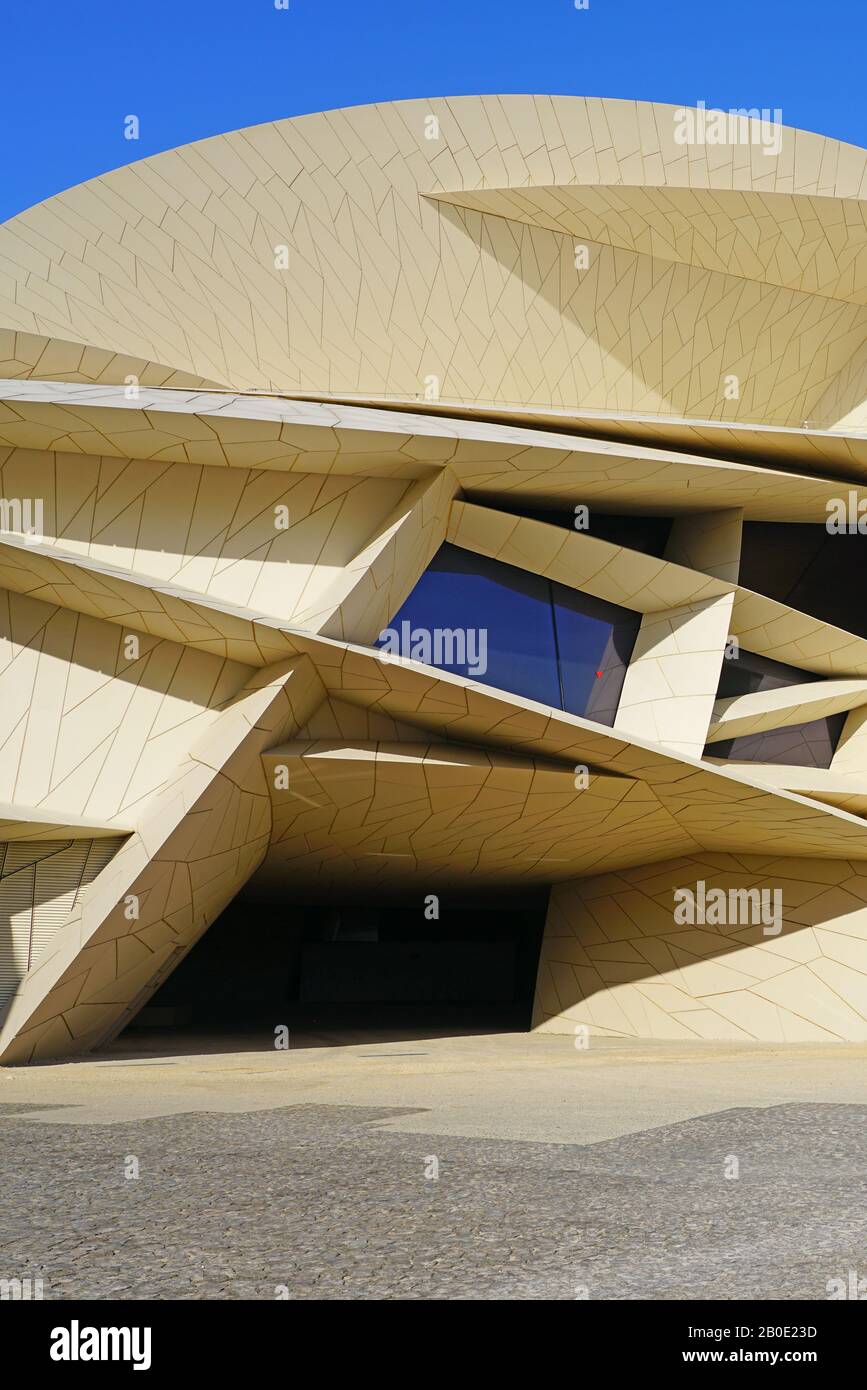 DOHA, QATAR -12 DEC 2019- View of the new National Museum of Qatar ...