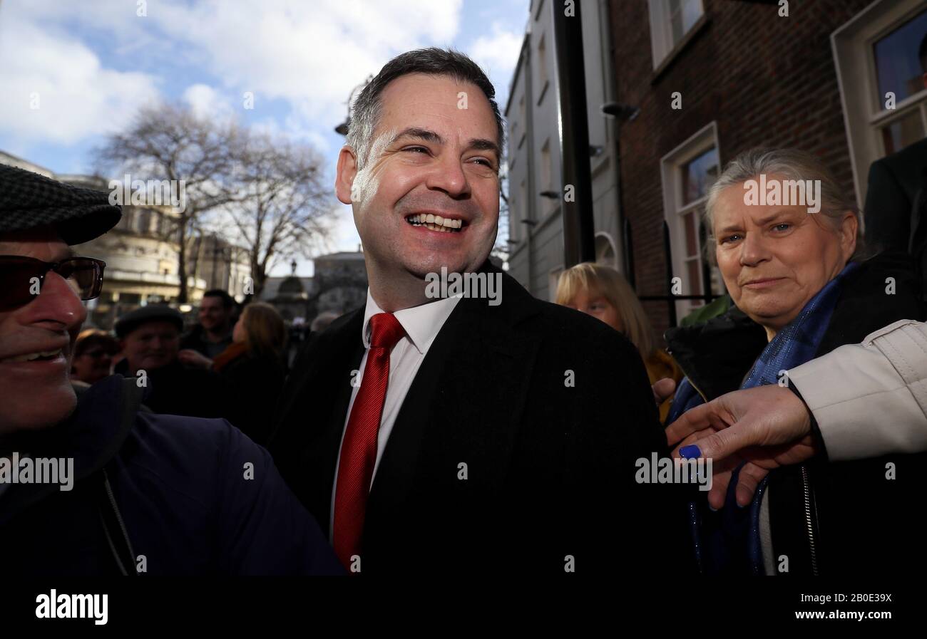 Sinn Fein TD Pearse Doherty on his way to Leinster House, Dublin, for ...