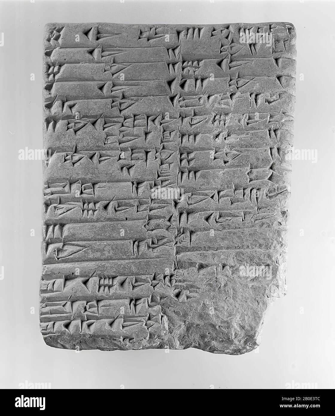 A clay tablet with a cuneiform inscription. The text is an inventory ...