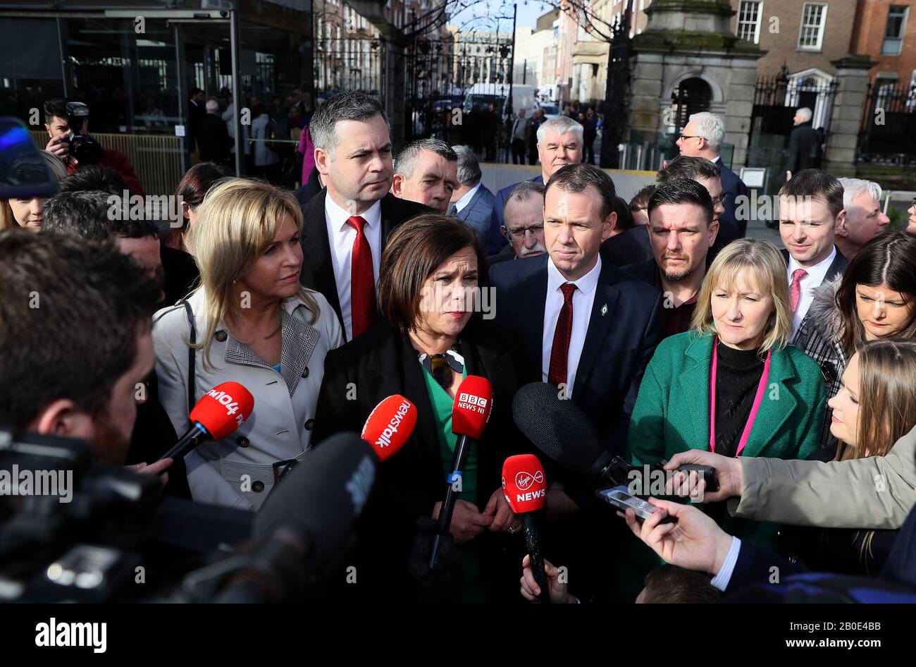 Sinn Fein Leader Mary Lou McDonald (centre) with newly elected TDs from ...