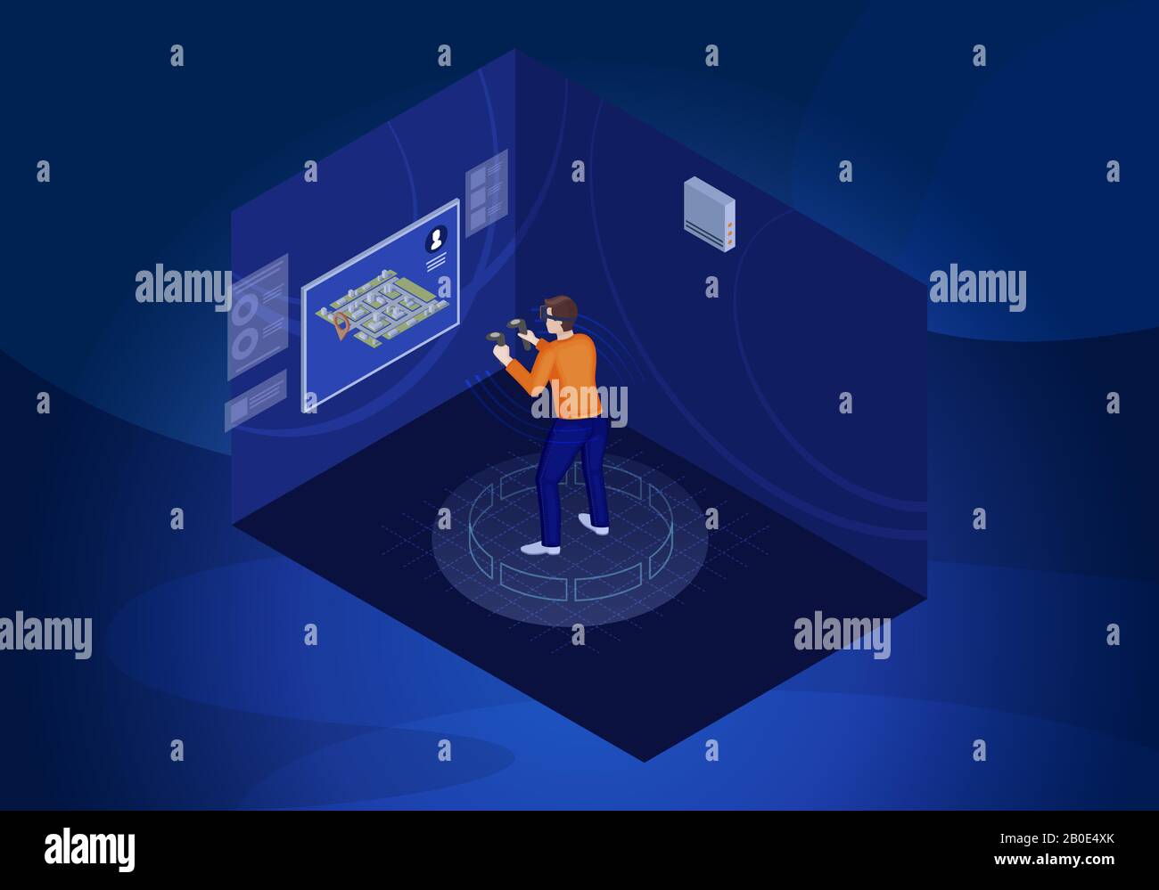 VR player isometric vector illustration Stock Vector Image & Art - Alamy