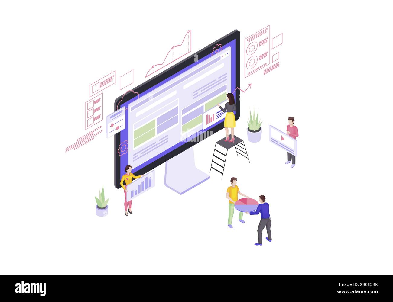 Website builder isometric vector illustration Stock Vector Image & Art ...